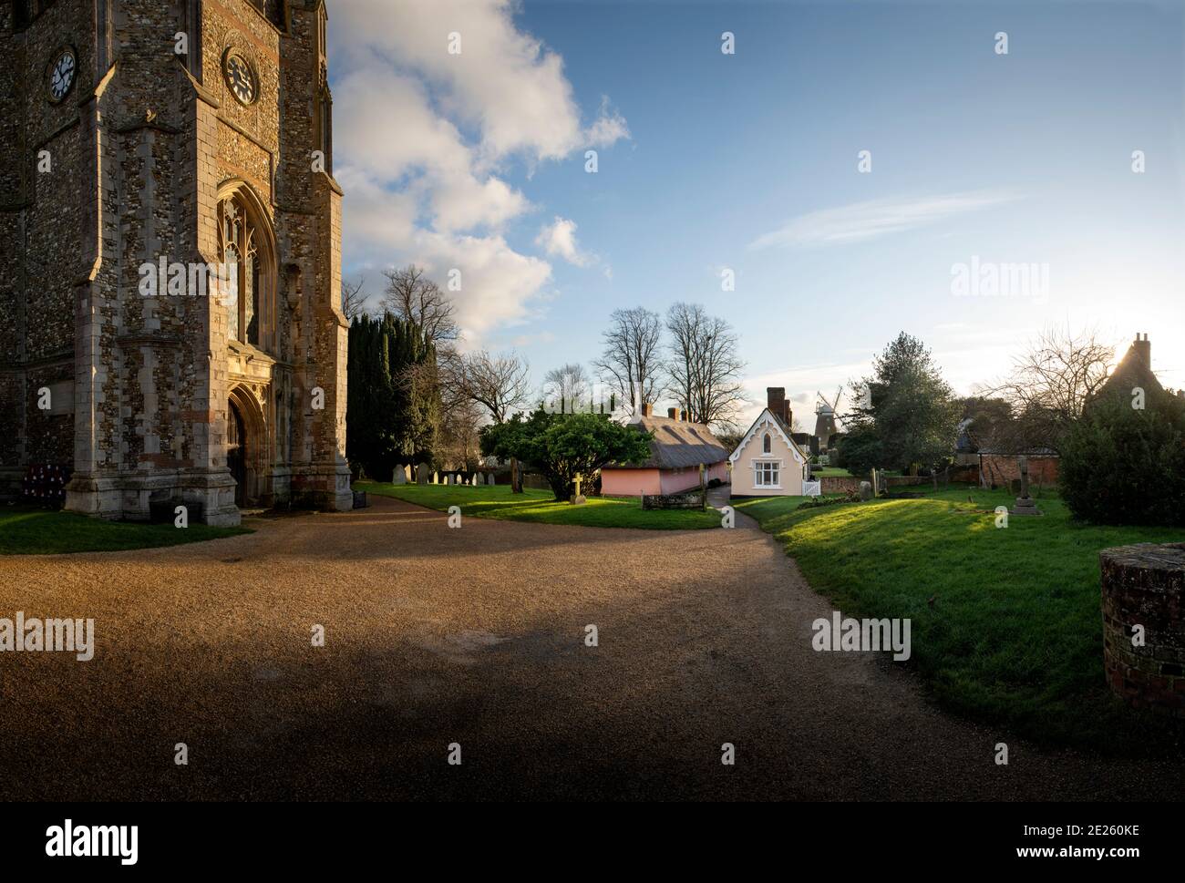 Thaxted Church with Almshouses and John Webbs Windmill Thaxted Essex ...
