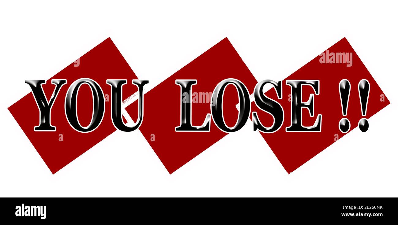 Rubber stamp with text you lose inside, vector illustration Stock Photo ...