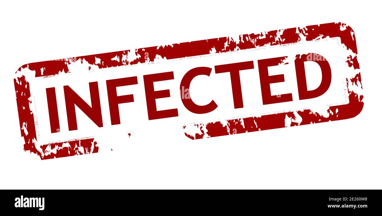 Rubber stamp with word infected inside, vector illustration Stock Photo ...