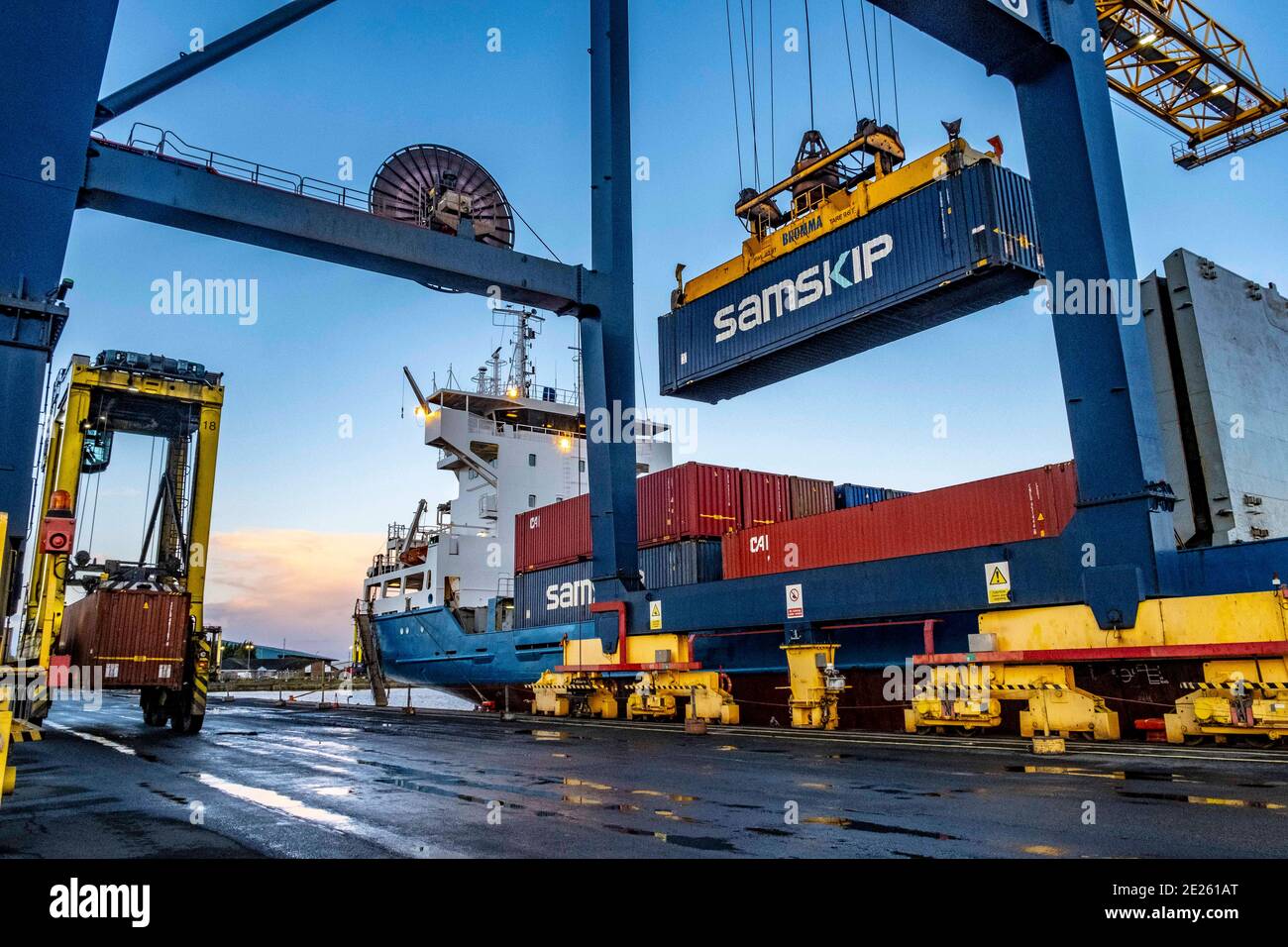 Shipping Containers in port Stock Photo - Alamy