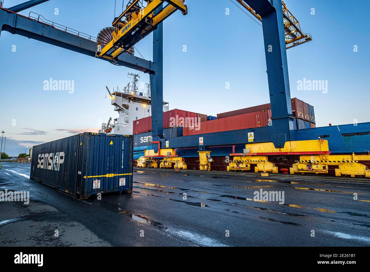 Shipping Containers in port Stock Photo - Alamy