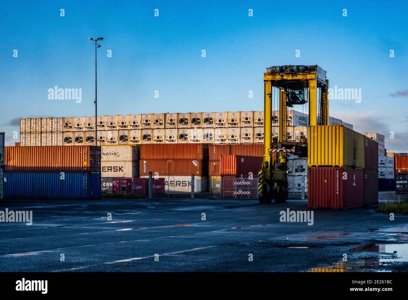 Shipping Containers in port Stock Photo - Alamy