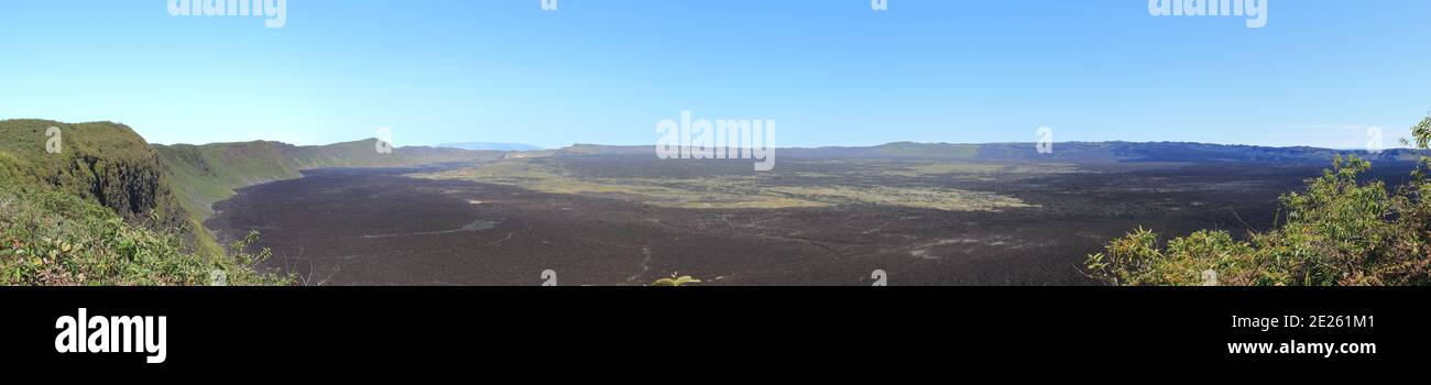 Panorama of the Sierra Negra Volcano, Isabela Island Stock Photo - Alamy