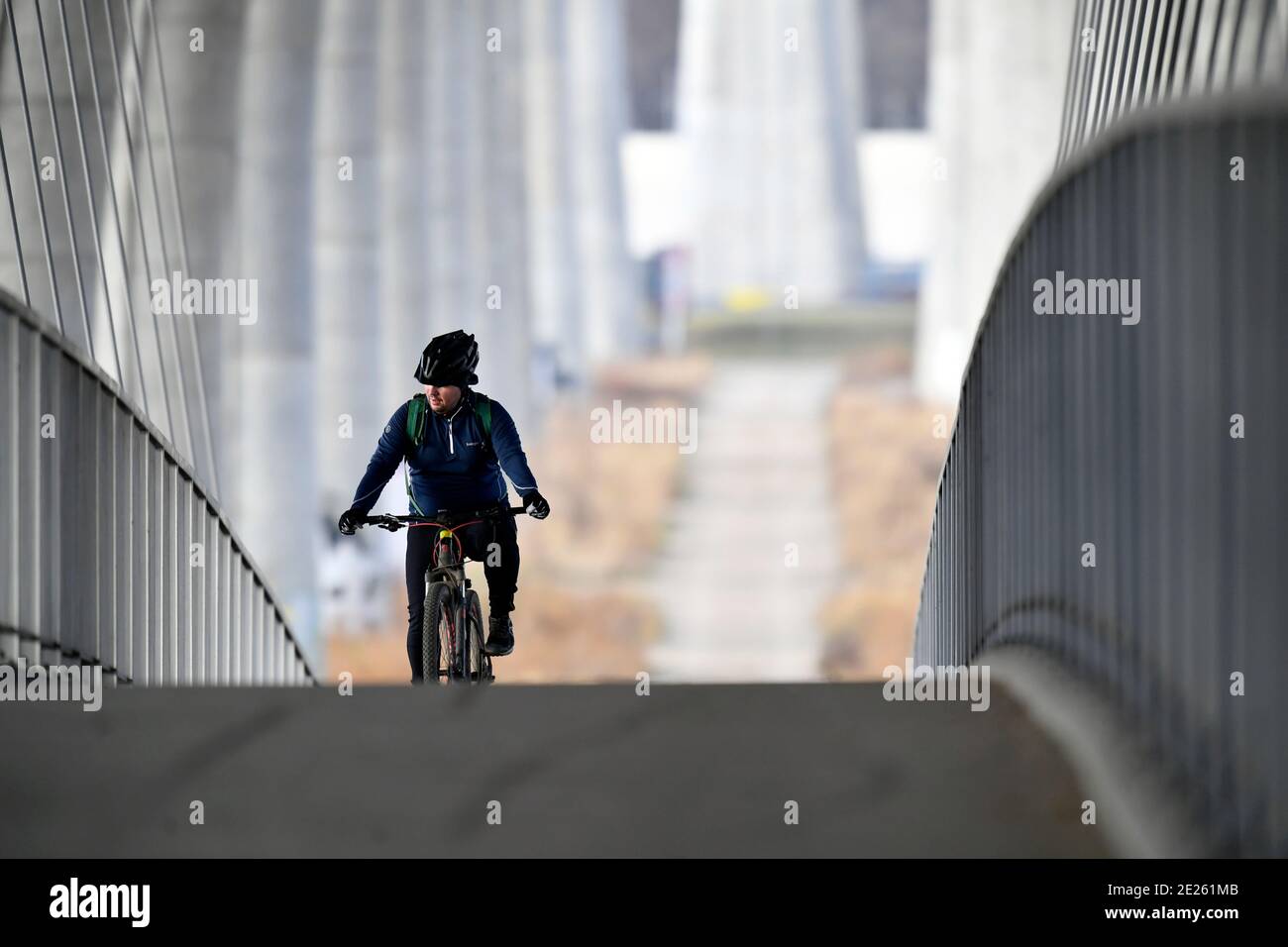 Biker using cycle route hi-res stock photography and images - Alamy