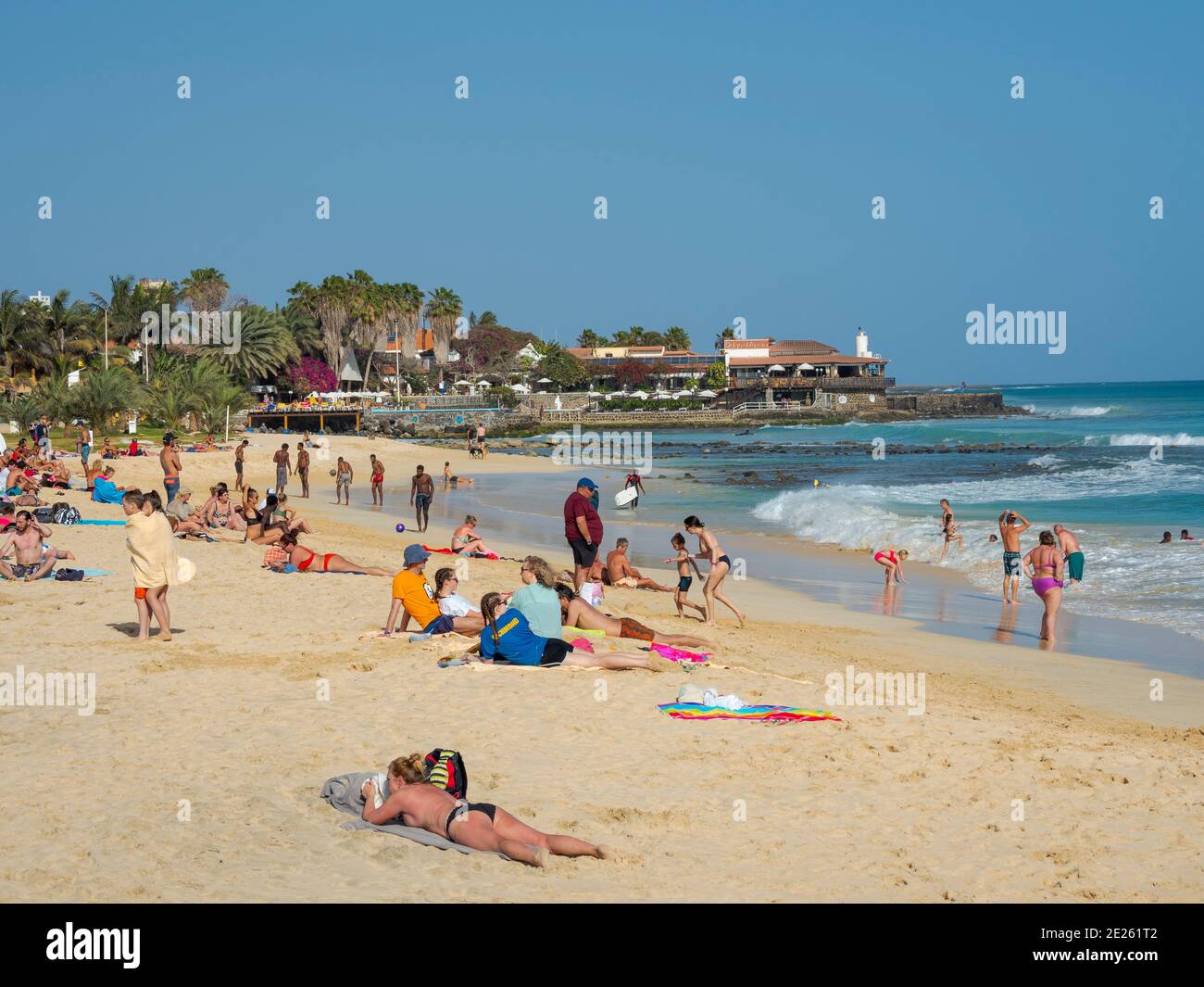 Beach Praia de Santa Maria. The island Sal, Cape Verde, an archipelago ...