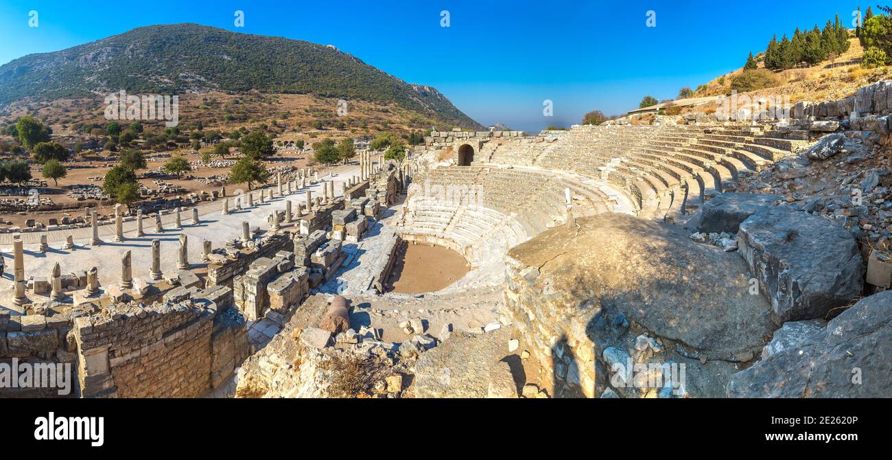 Odeon - small theater in ancient city Ephesus, Turkey in a beautiful ...