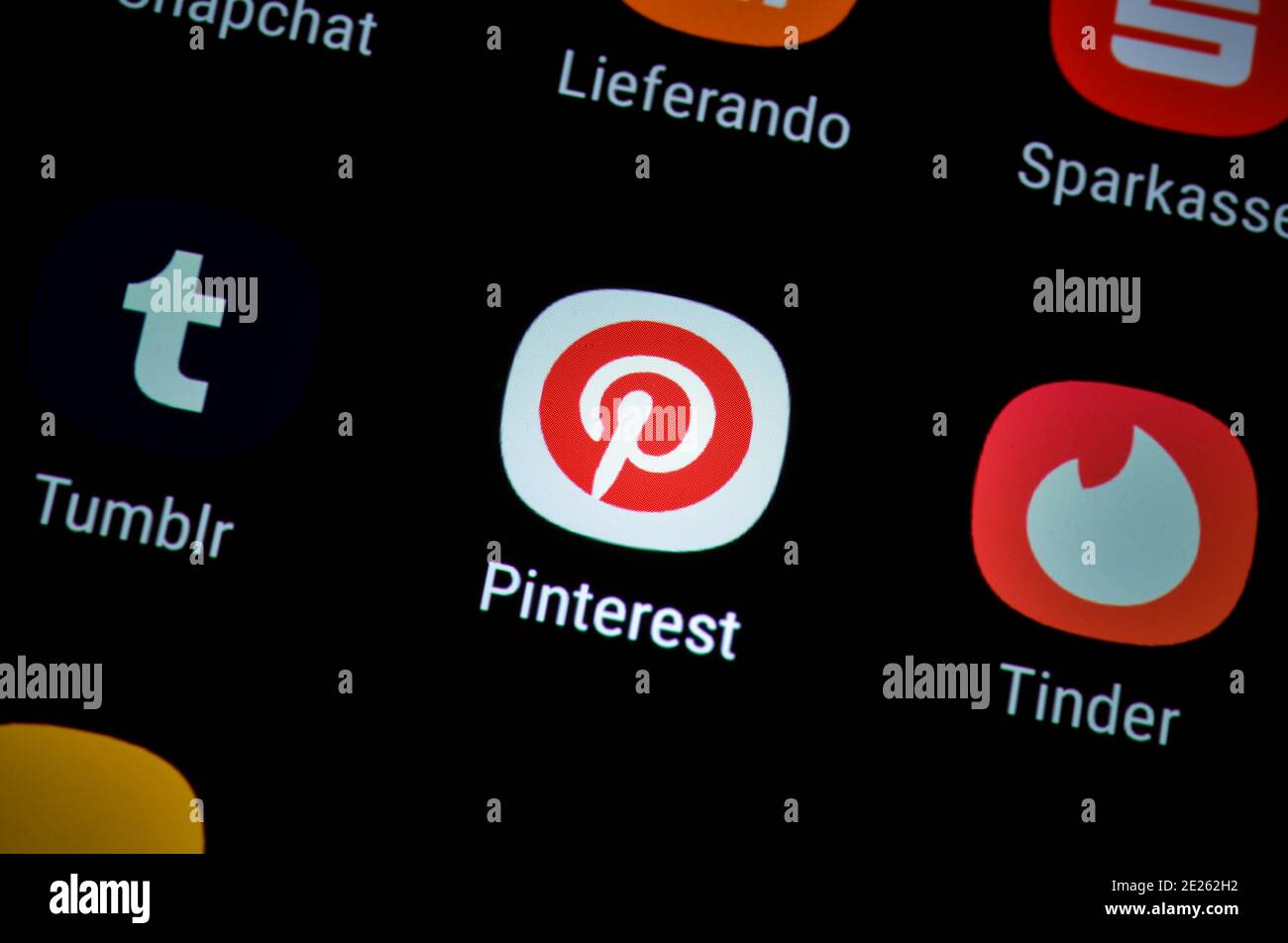Smartphone, Display, App, Pinterest Stock Photo - Alamy