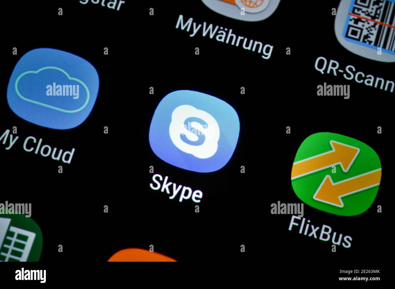 Smartphone, Display, App, Skype Stock Photo - Alamy