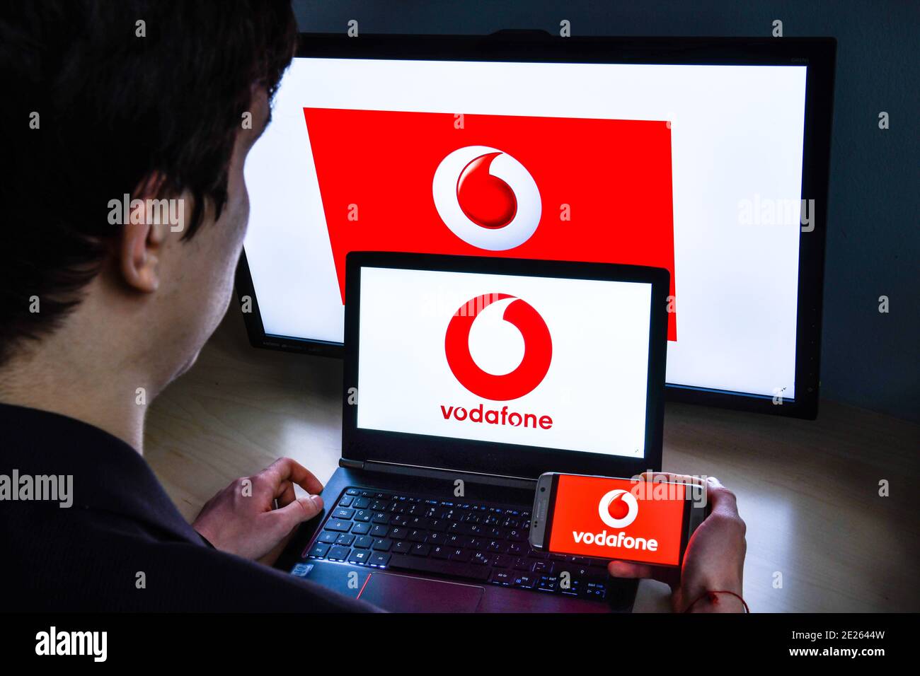 Vodafone symbol hi-res stock photography and images - Alamy