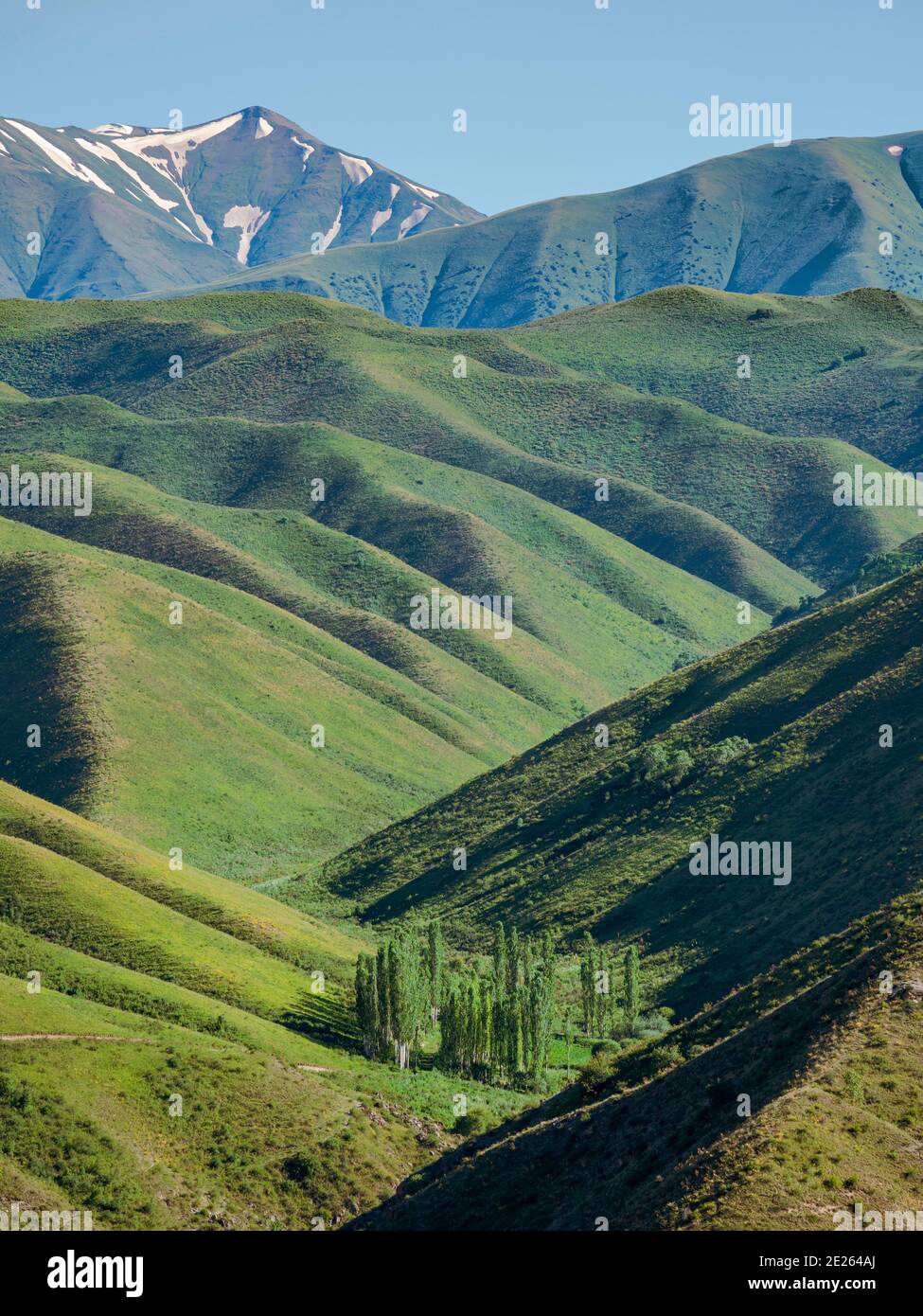 Landscape along the mountain road from Kazarman to mountain pass Urum ...