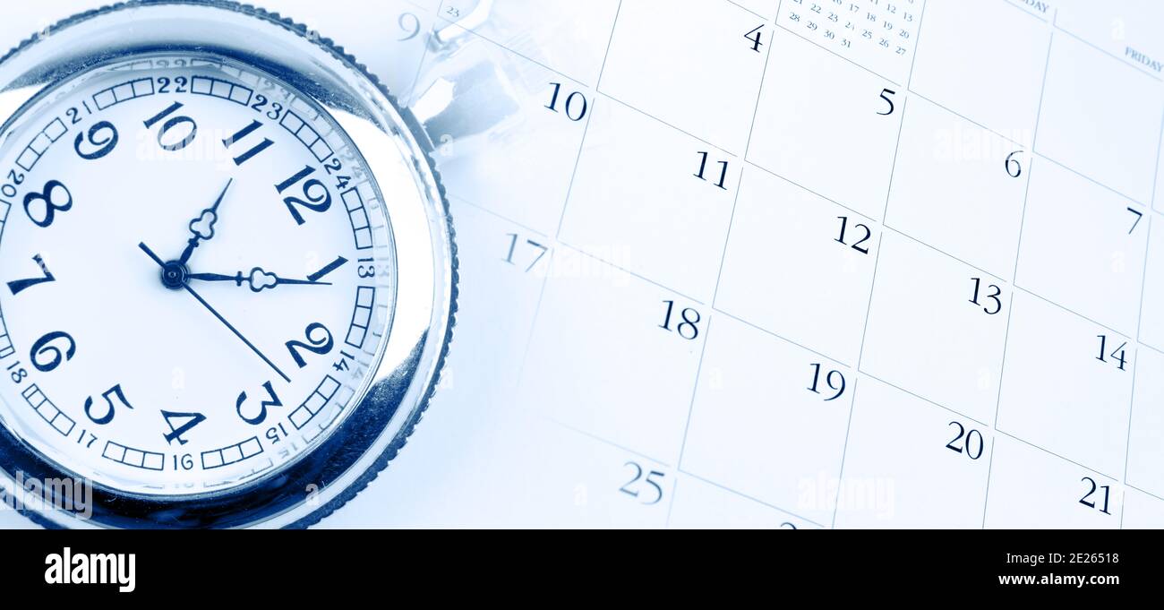 Watch and calendar page numbers Stock Photo - Alamy
