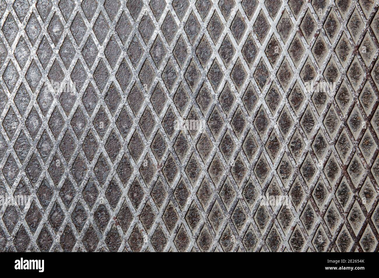 Grunge steel floor plate with embossed diamond pattern background Stock ...