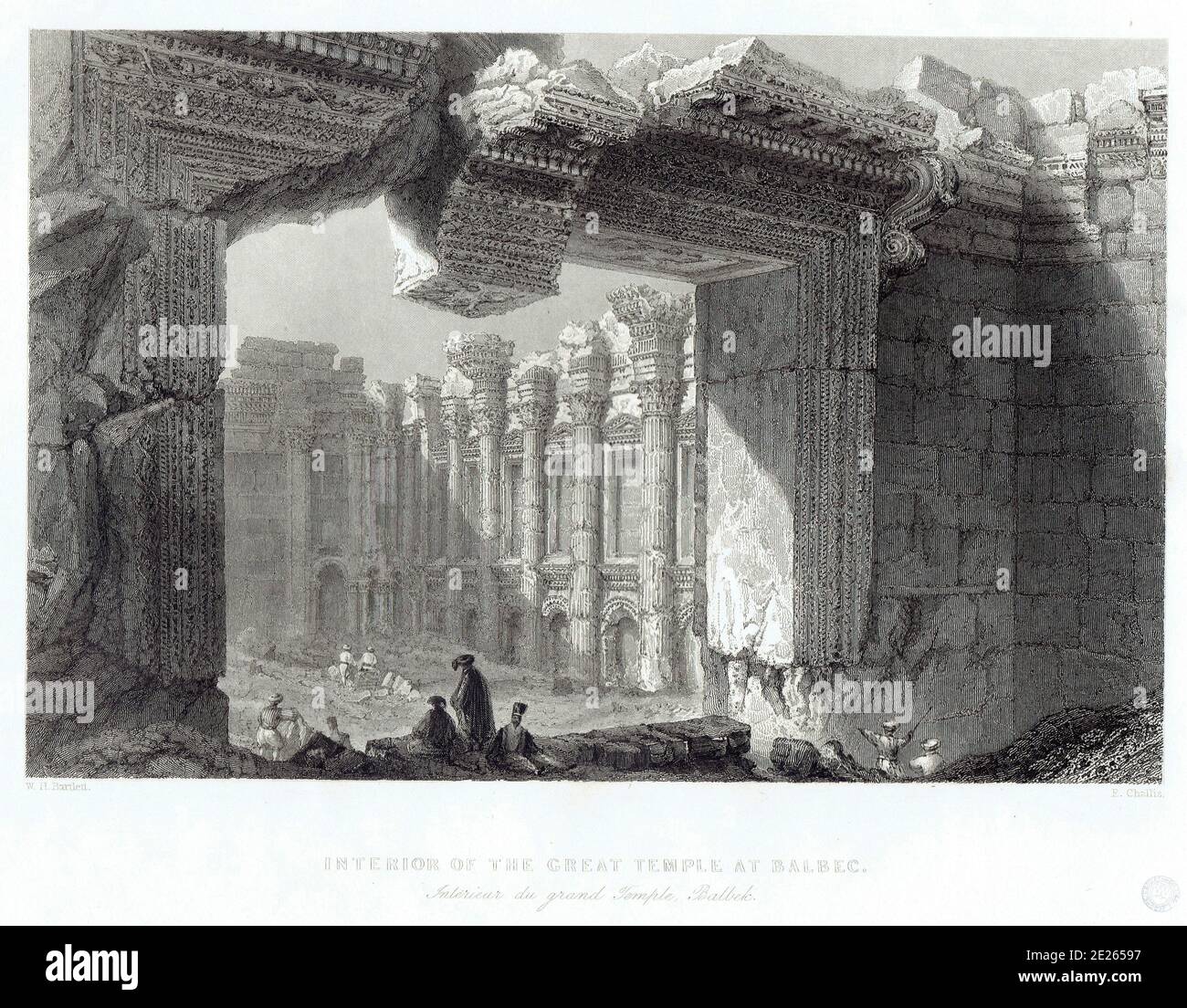 intérieur du grand temple de Balbec Stock Photo - Alamy