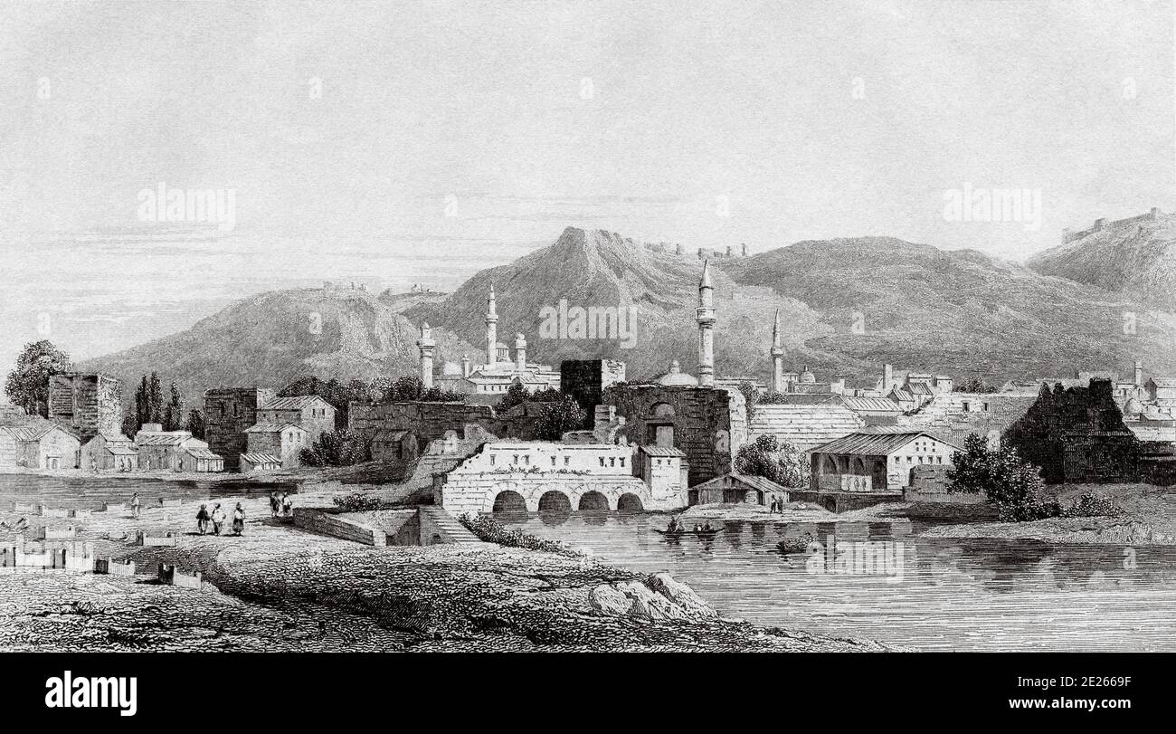 View of Antioch, Syria. Old engraving by Lemaitre published in L ...