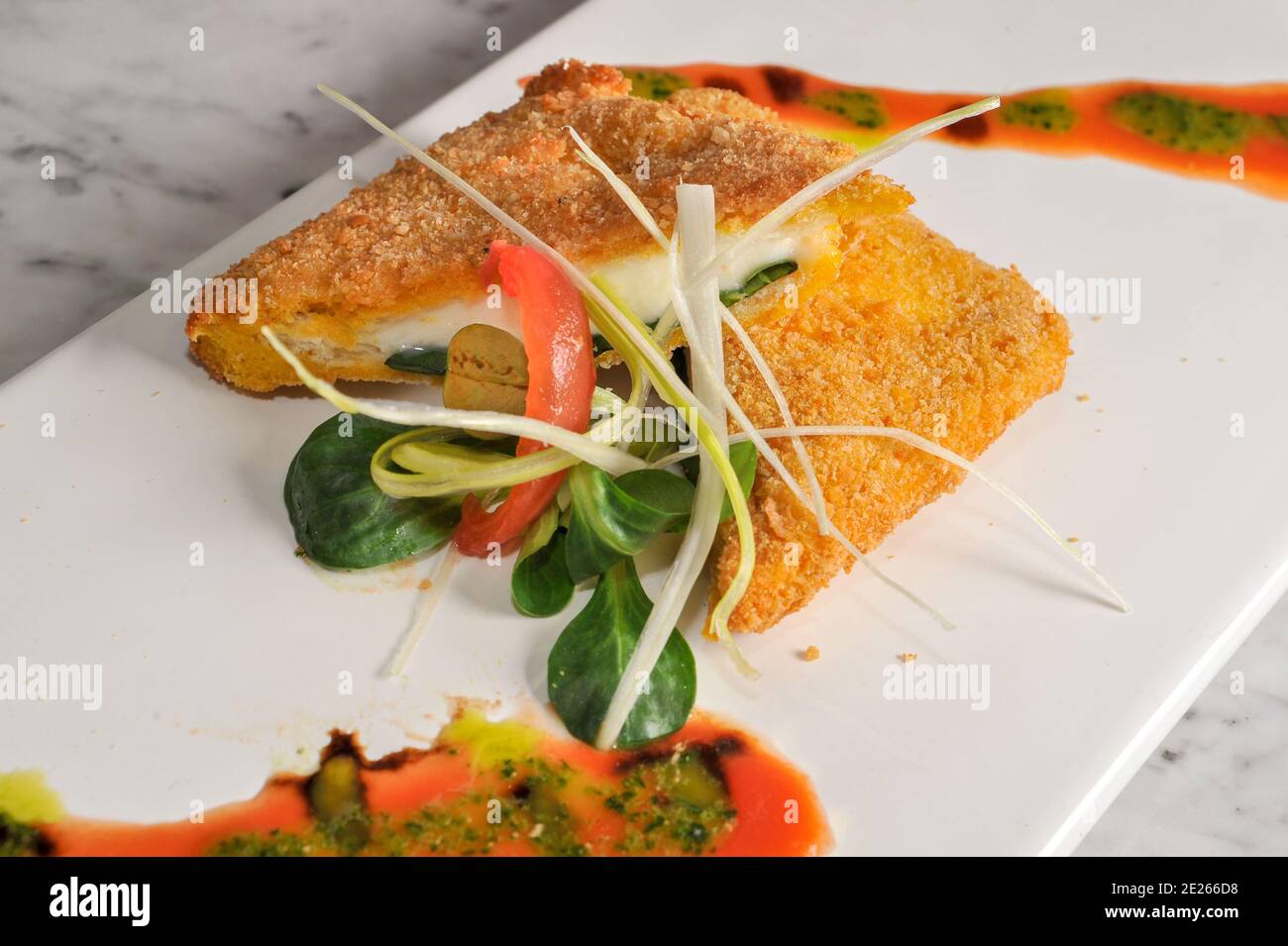 Mozzarella in carrozza, Italian grilled cheese sandwich . Sliced fried ...