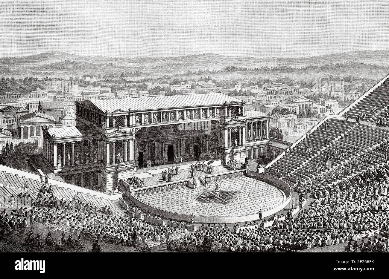 Ancient greek theatre drawing hi-res stock photography and images - Alamy