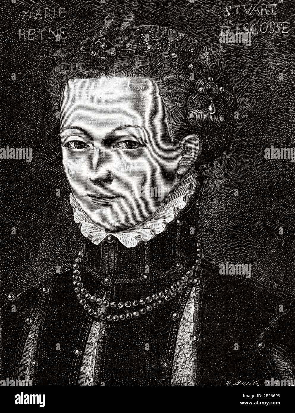 Retro portrait of mary stuart hi-res stock photography and images - Alamy