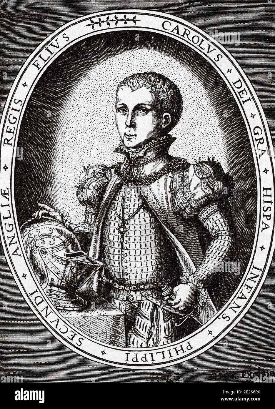 Portrait of Don Carlos, Infant of Spain. Carlos of Austria (Valladolid ...