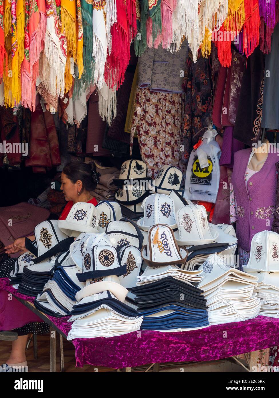 Kalpak (Al-Kalpak), the traditional felt hat of Kyrgyzstan. Production ...