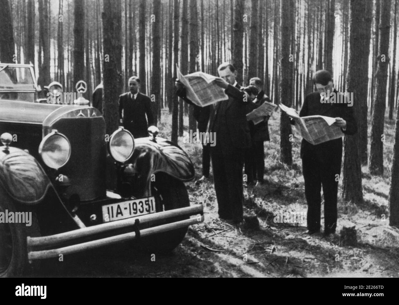 Hitler seen resting in the woods during a car trip Stock Photo - Alamy