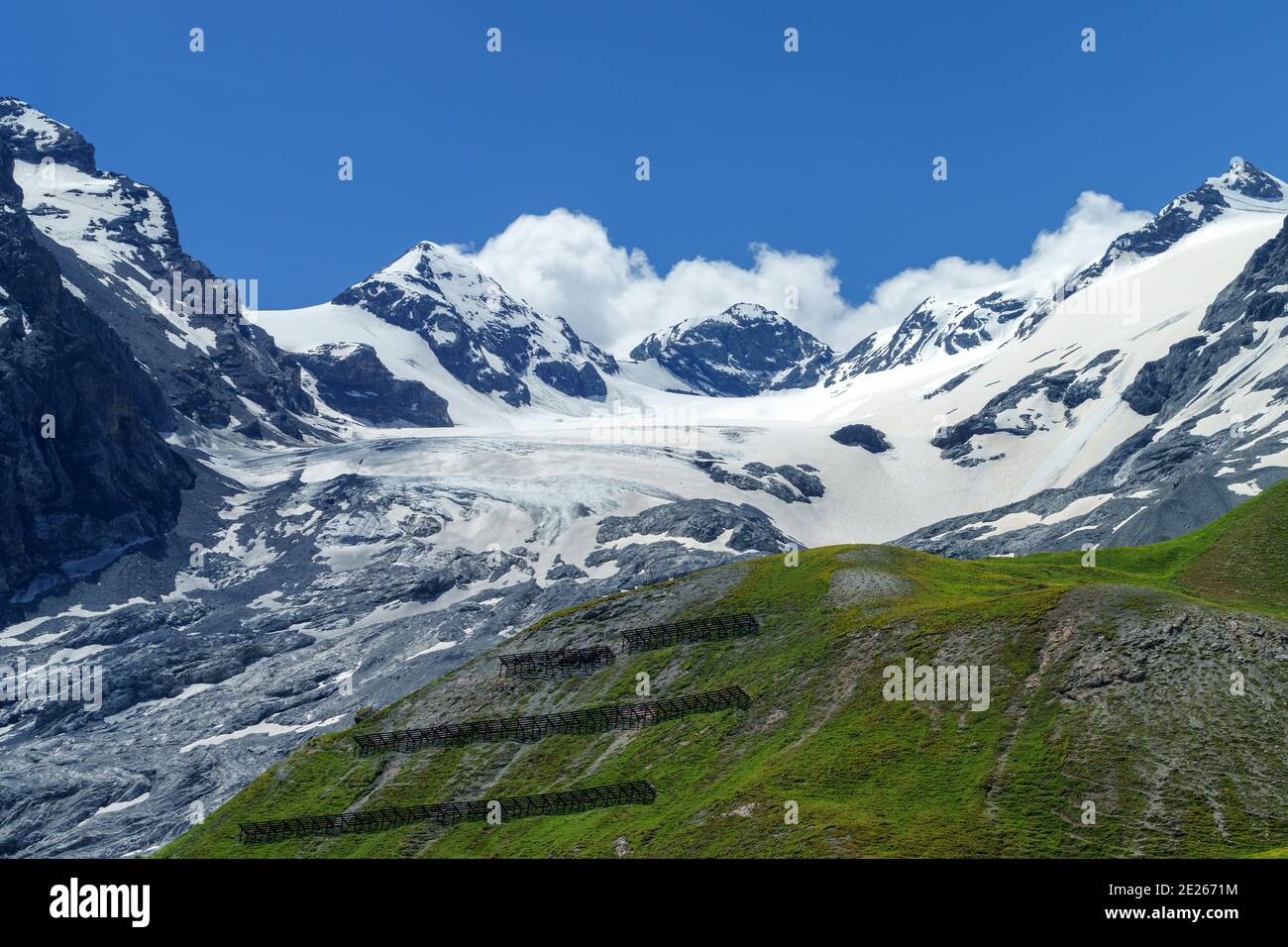 Mountain landscape along the road to Stelvio pass, Bolzano province ...