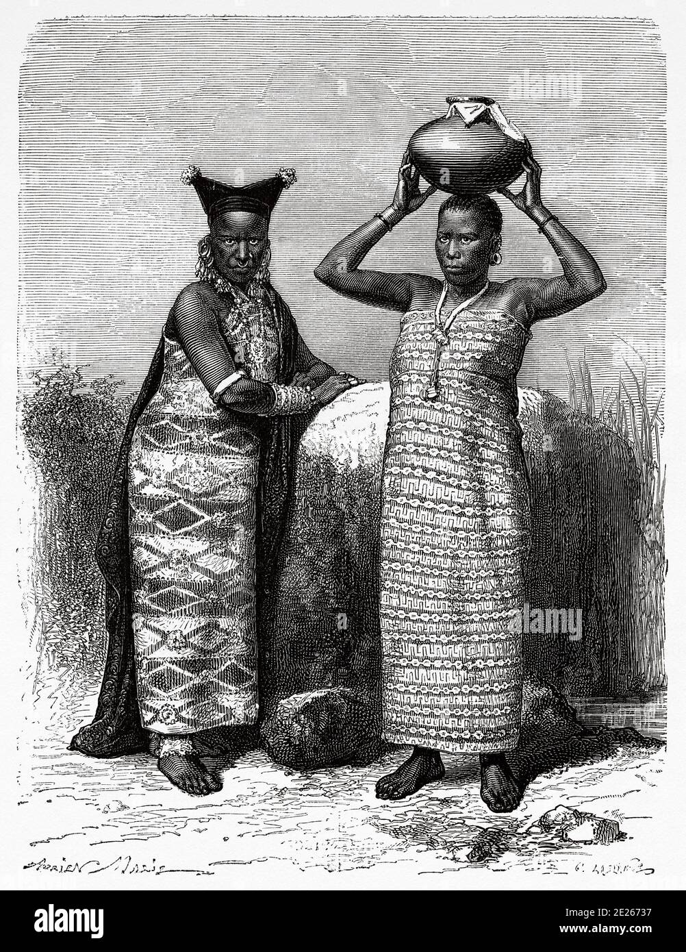 Old engraving of servant hi-res stock photography and images - Alamy