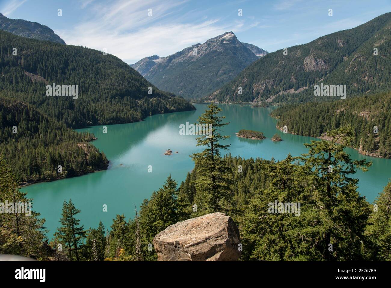 Diablo Lake Overlook in North Cascades National Park, USA Stock Photo ...