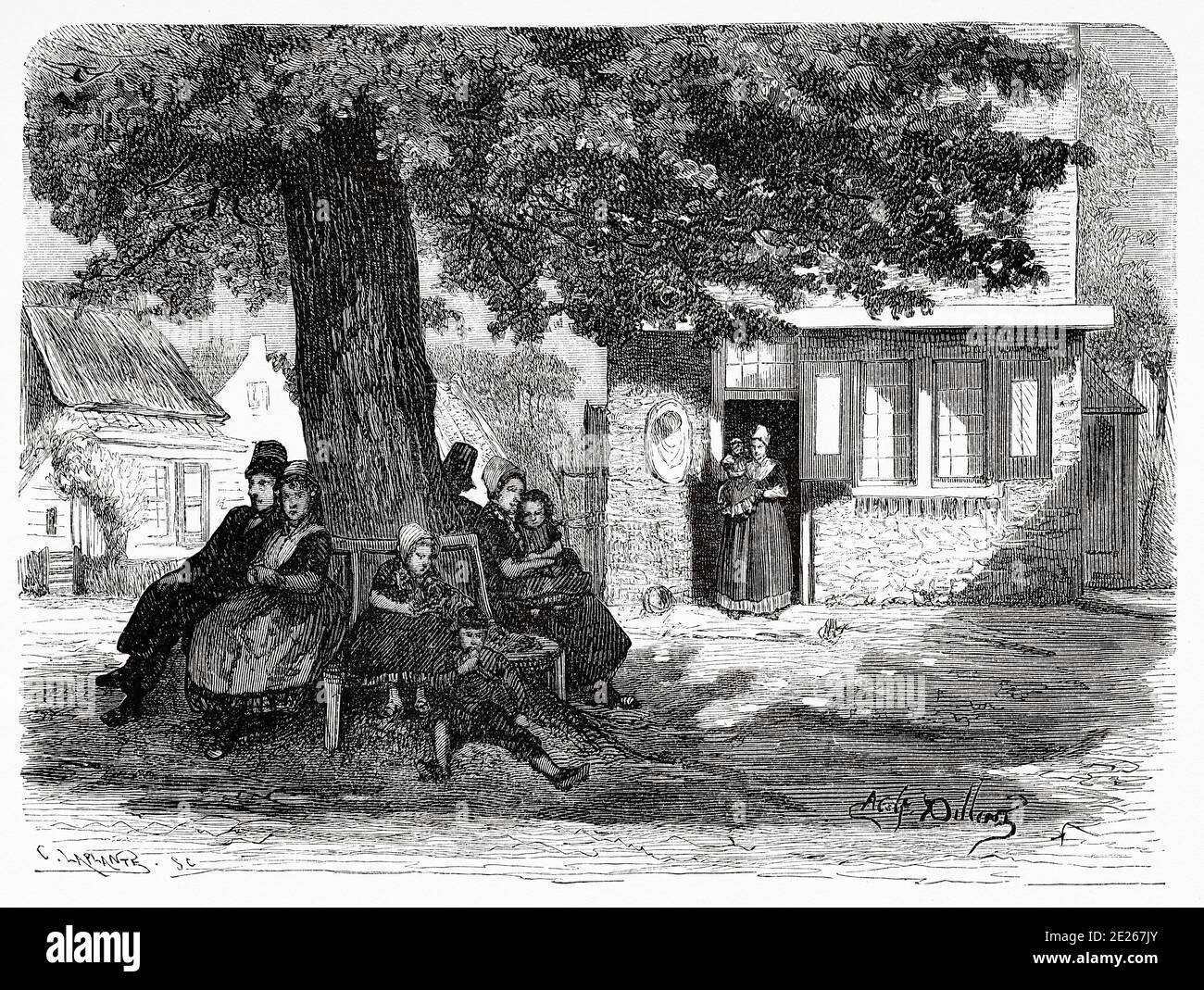 The Klap-bank, talkers' bench in the town, Netherlands, Europe. Trip to ...