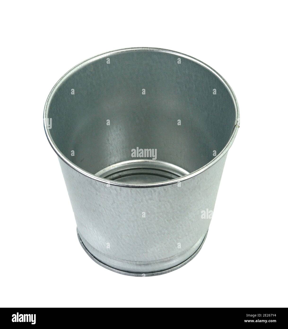 Metallic bucket. Isolated on white background. Galvanized metal bucket ...