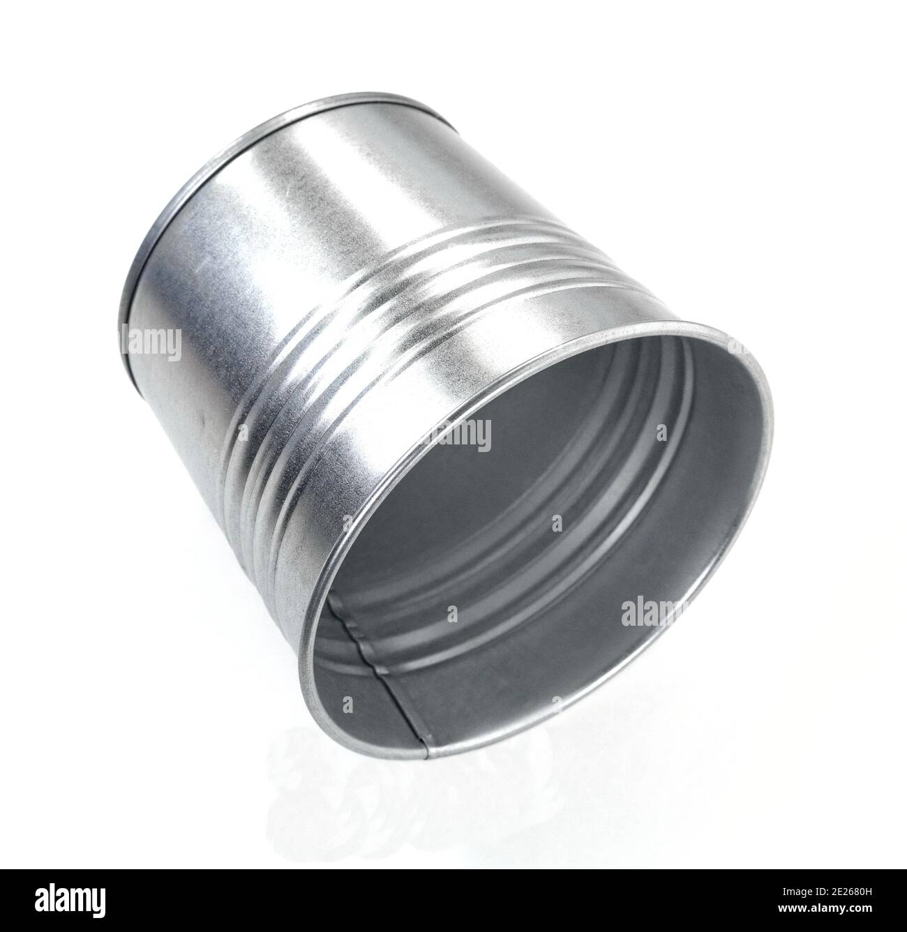 Metallic bucket. Isolated on white background. Galvanized metal bucket ...