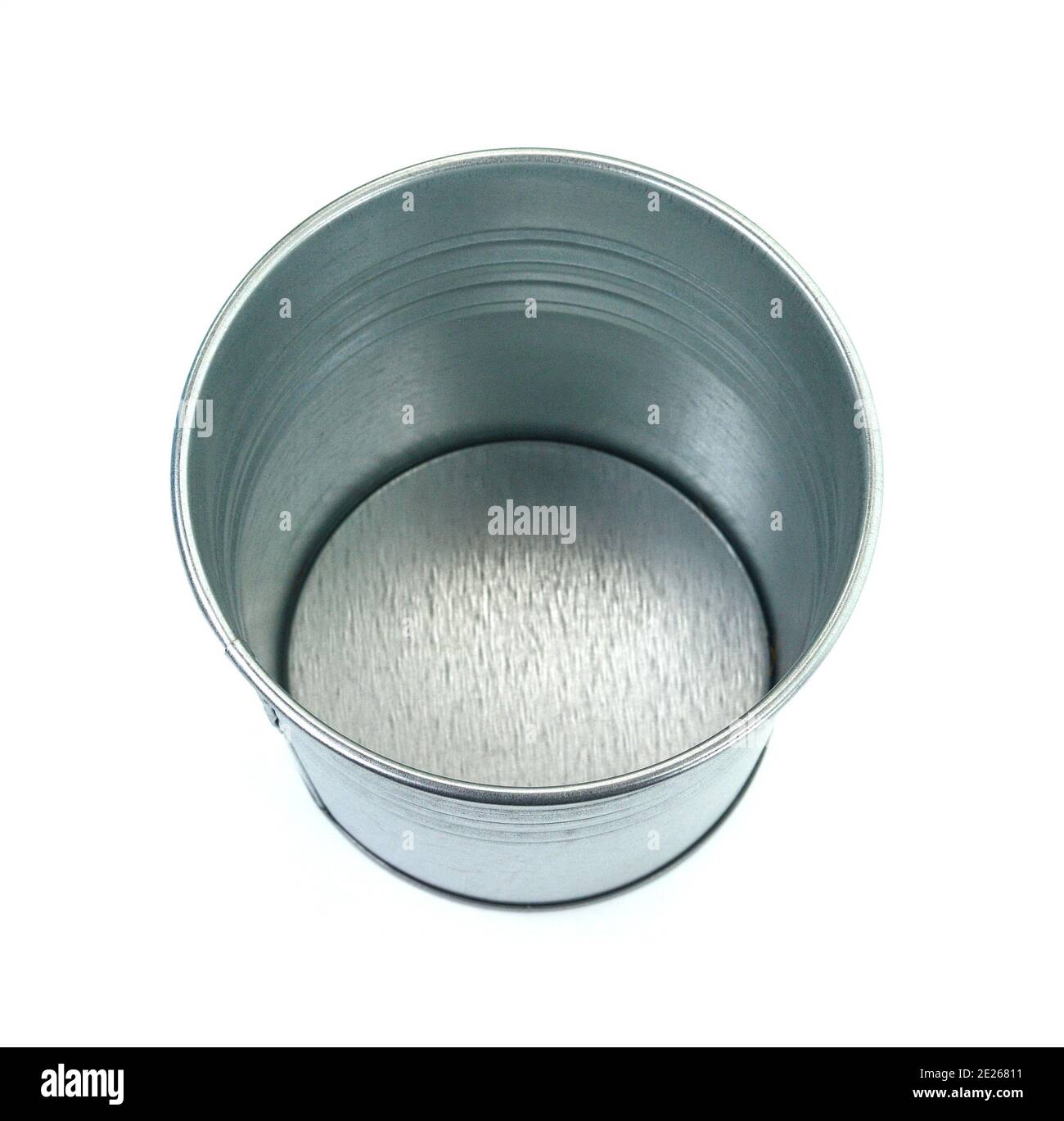 Metallic bucket. Isolated on white background. Galvanized metal bucket ...