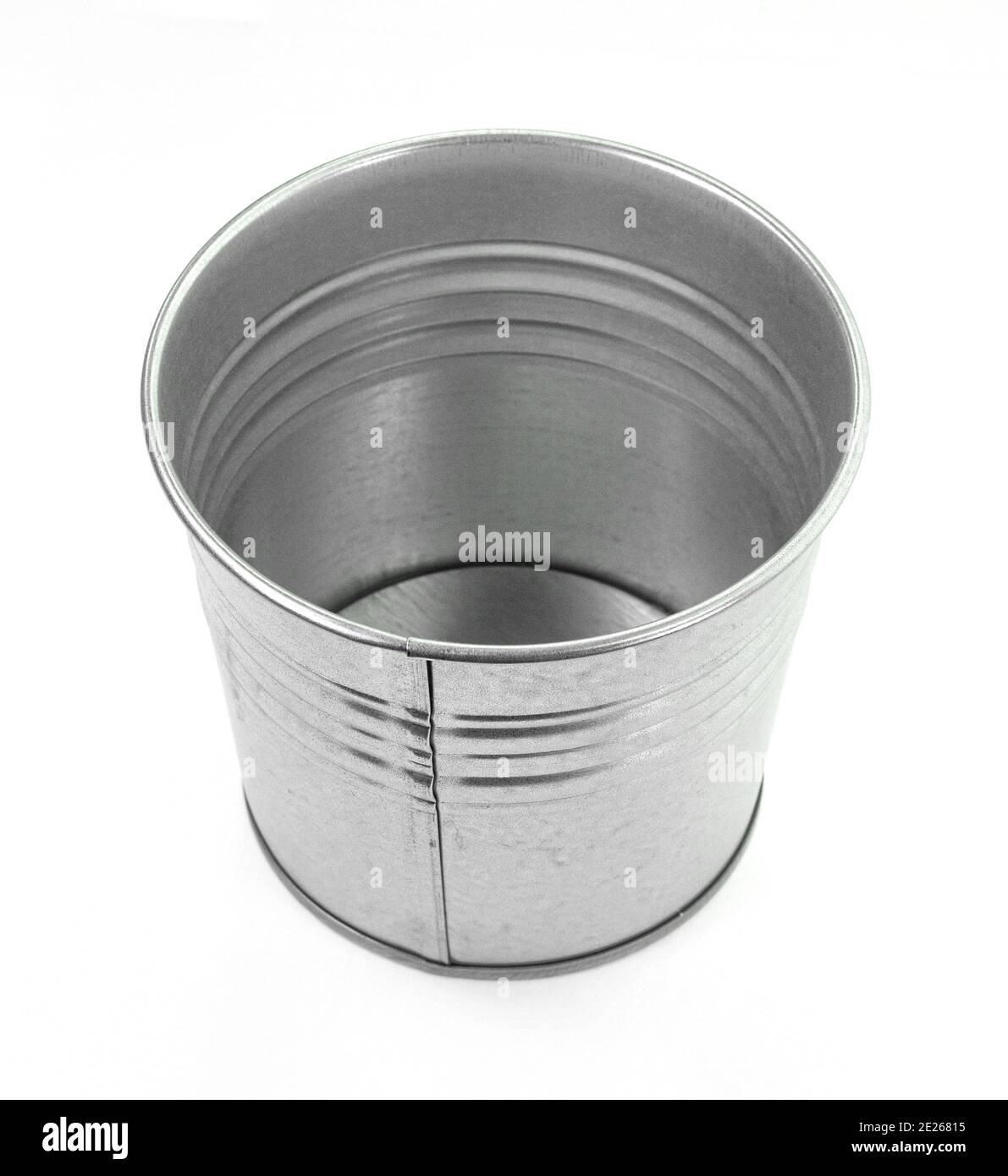 Metallic bucket. Isolated on white background. Galvanized metal bucket ...