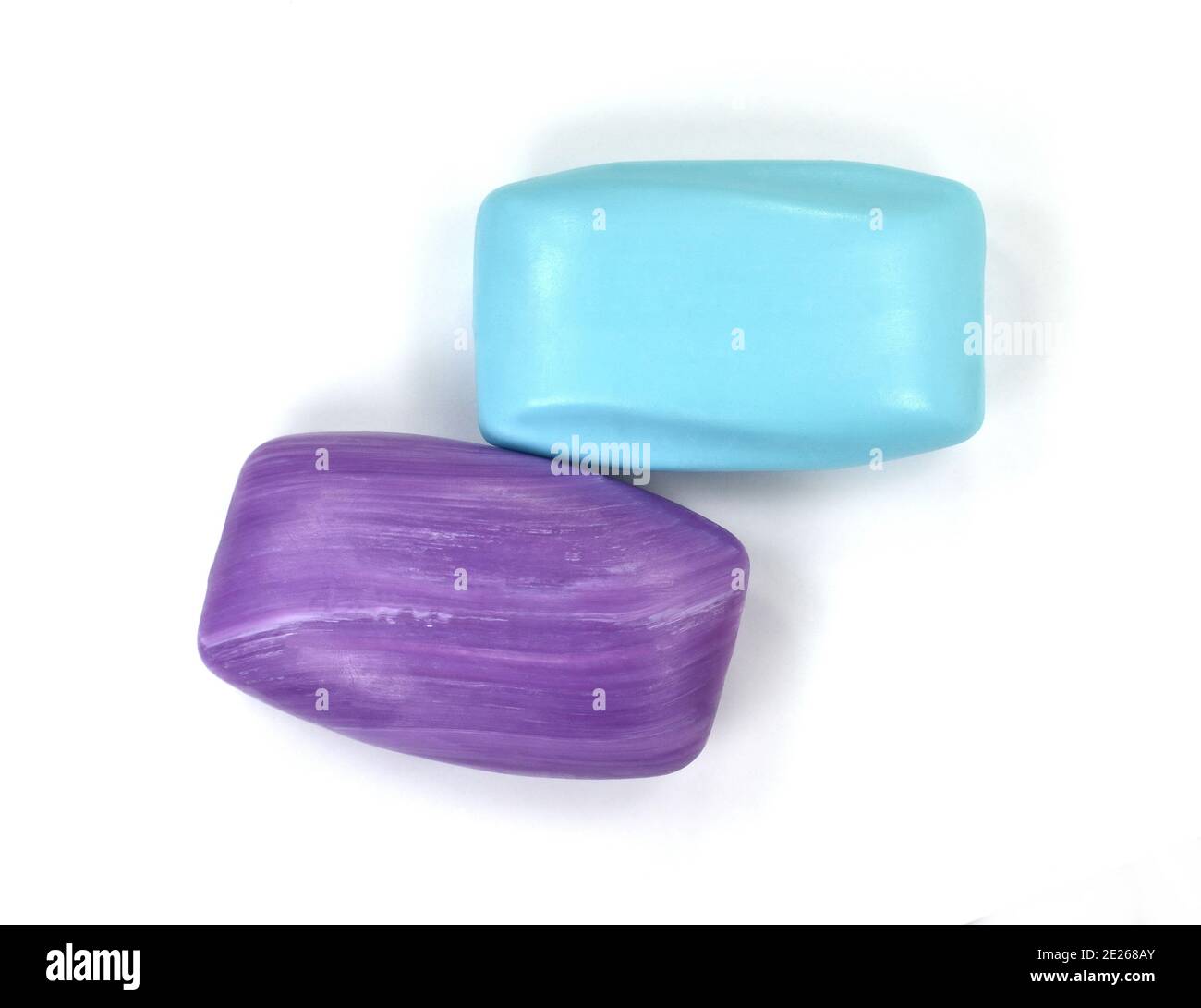 Bar Of blue and pink Soap, Isolated. Two Soap bar isolated on the white ...