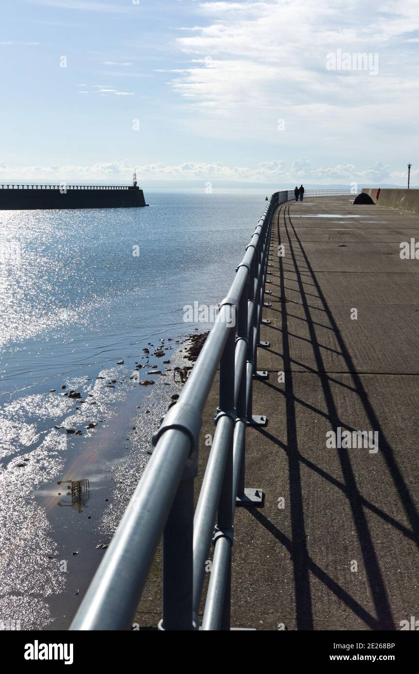 sea and harbour wall Stock Photo - Alamy