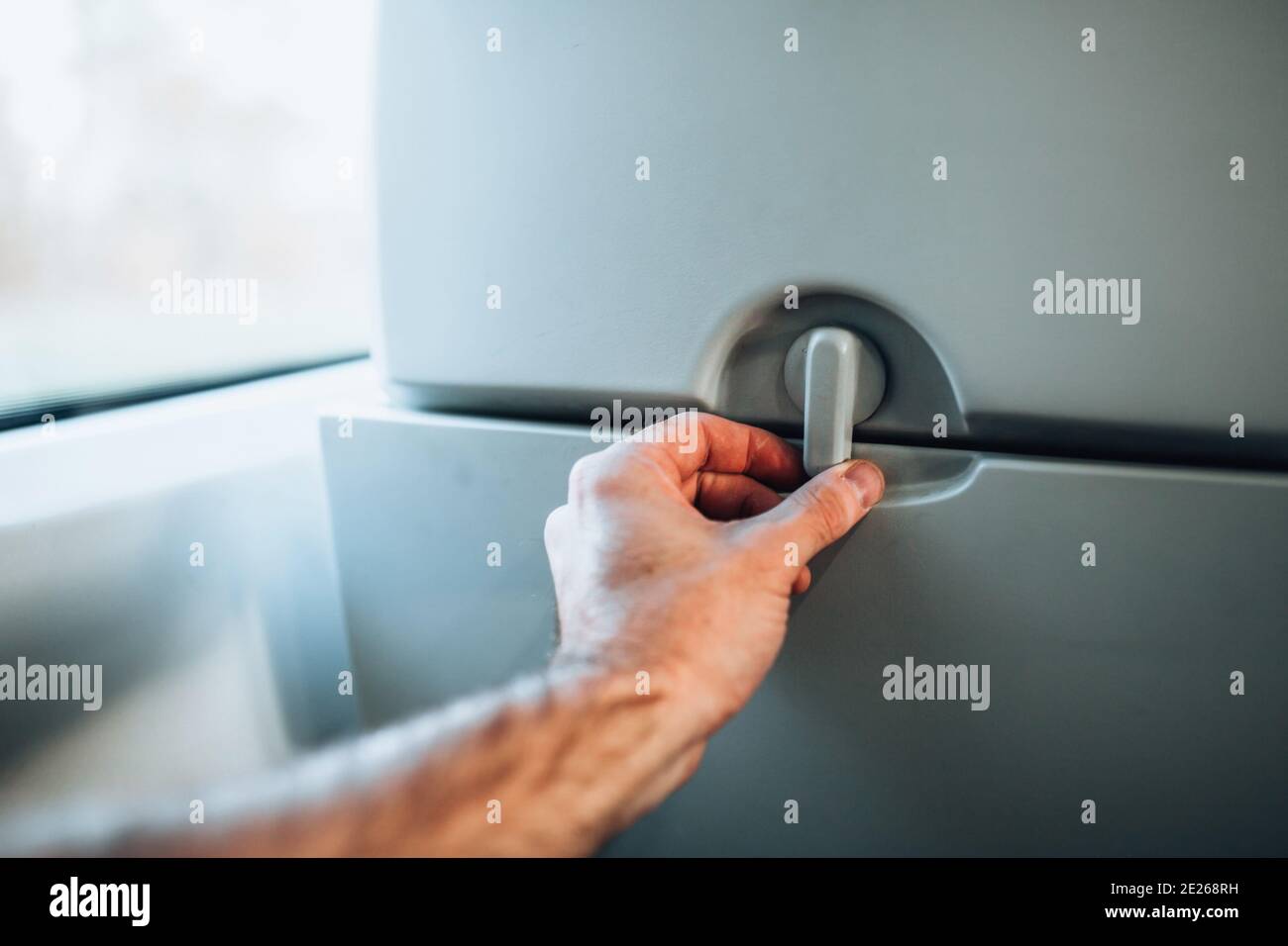 Folding airplane table hi-res stock photography and images - Alamy