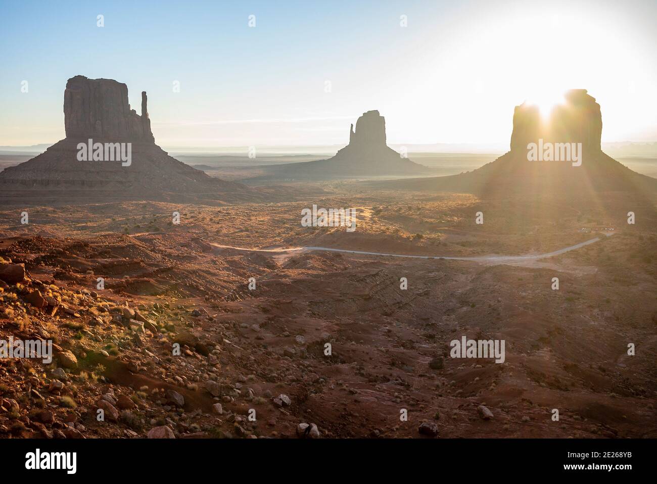 Iconic view of sunrise on the West Mitten, East Mitten and Merrick ...