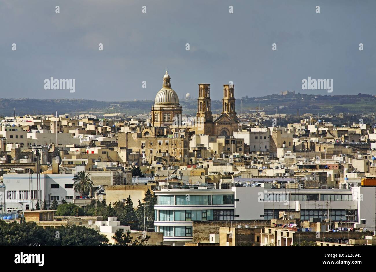 Church of St. Gaetan in Hamrun. Malta island Stock Photo - Alamy