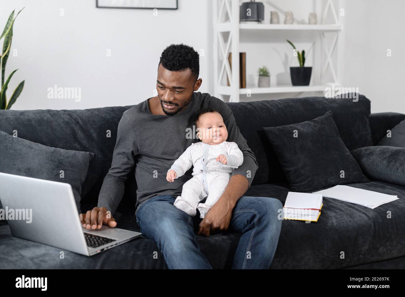 man, work, father, employee, baby Stock Photo - Alamy