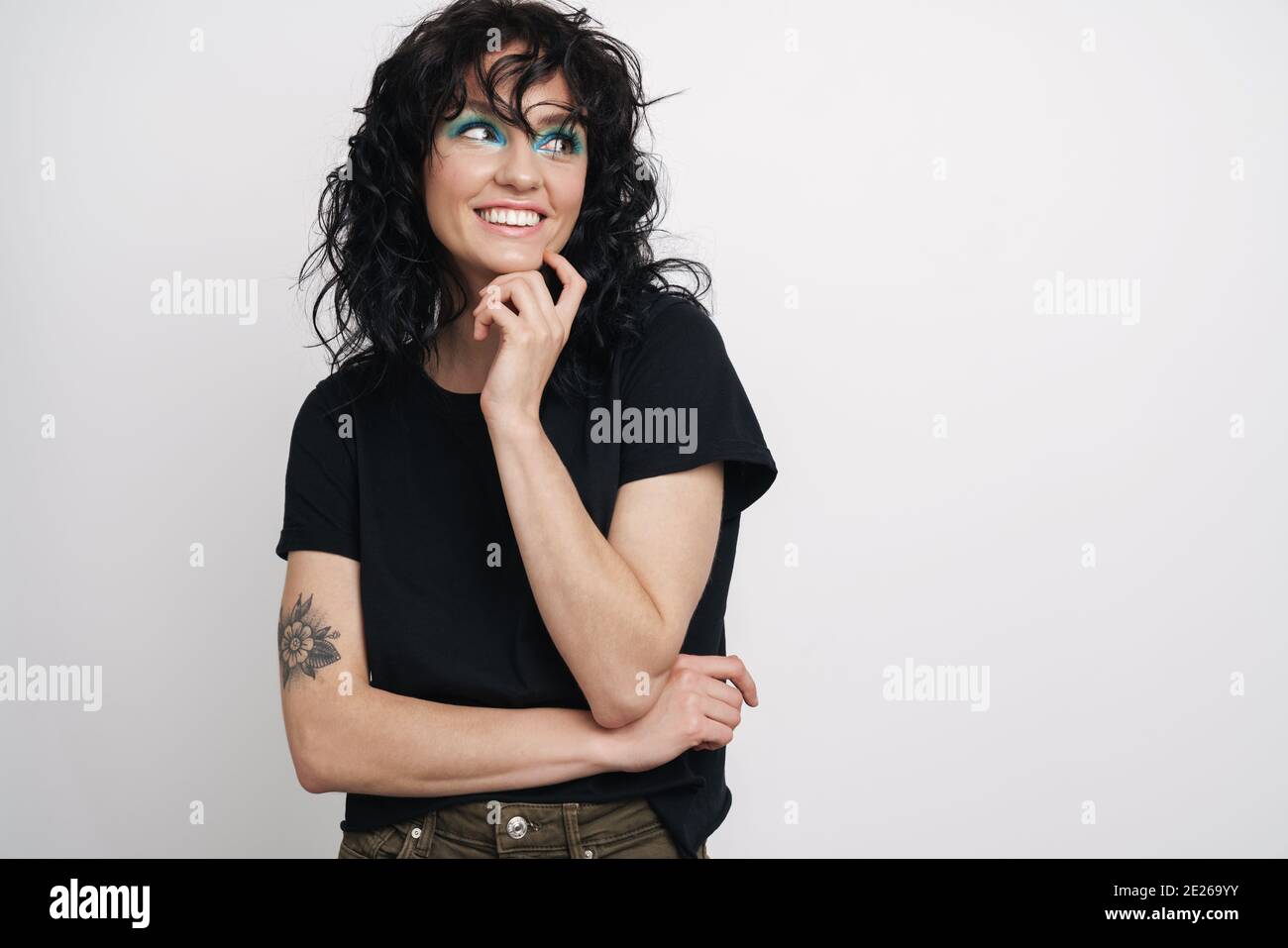 Smiling thoughtful woman hi-res stock photography and images - Alamy