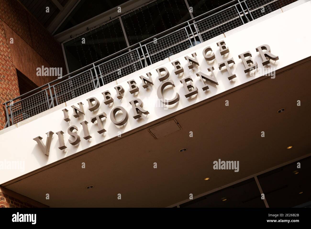 Sign at the Independence Visitor Center in Philadelphia, USA. The ...