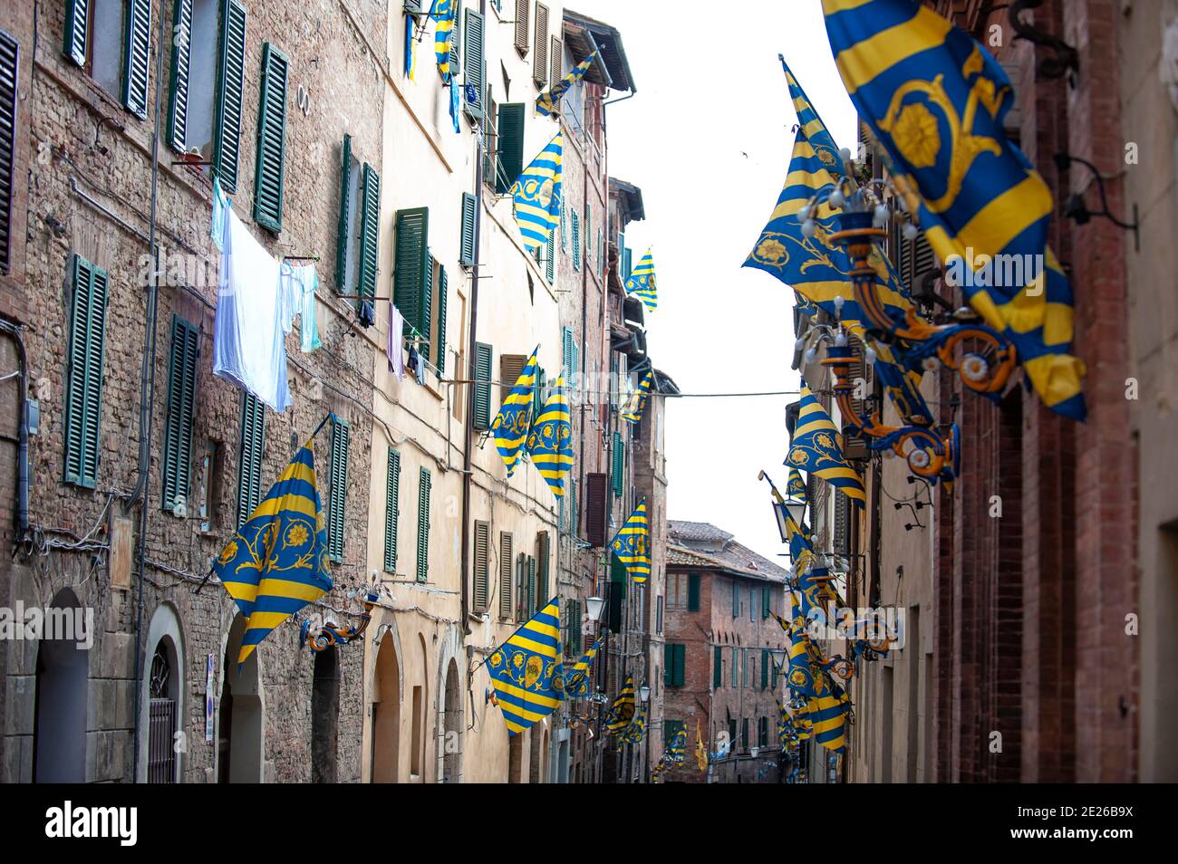 Flags, Siena Palio, Siena, Tuscany, Italy Stock Photo - Alamy