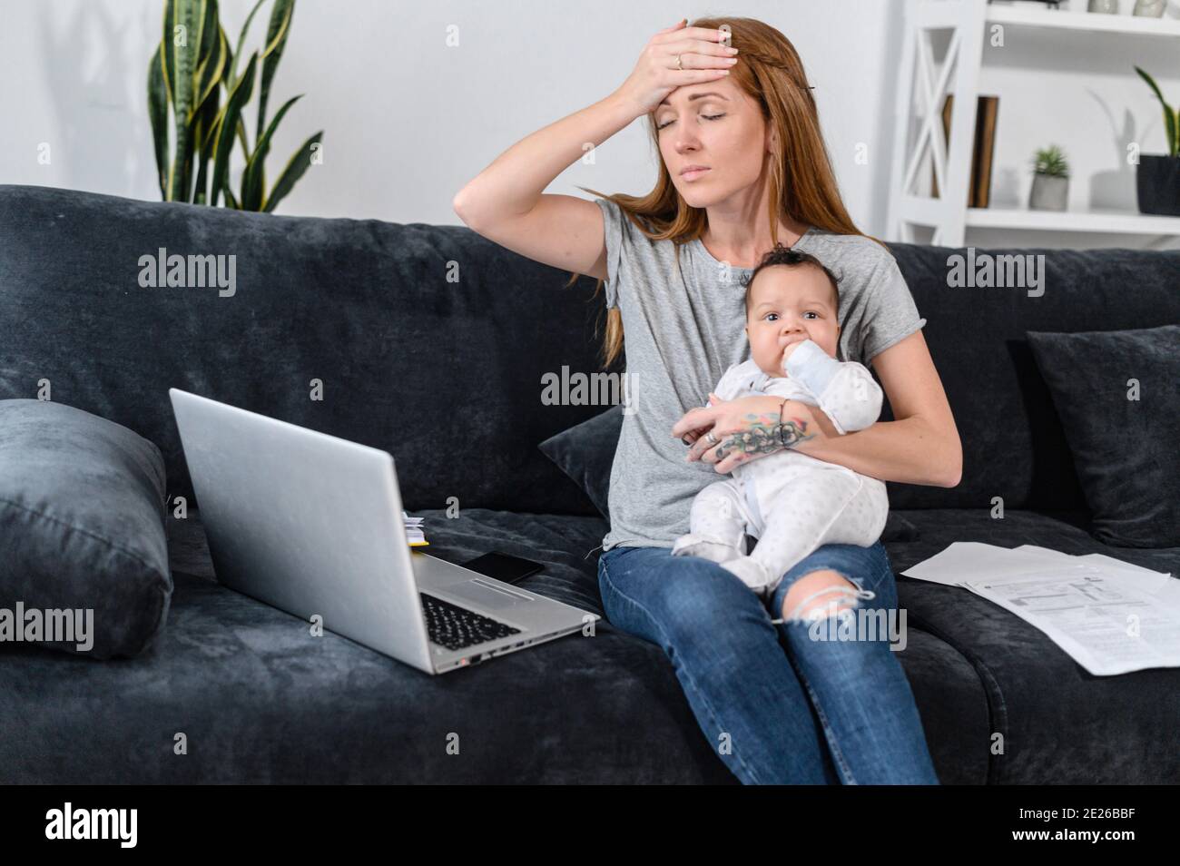 mother, woman, single, work Stock Photo - Alamy