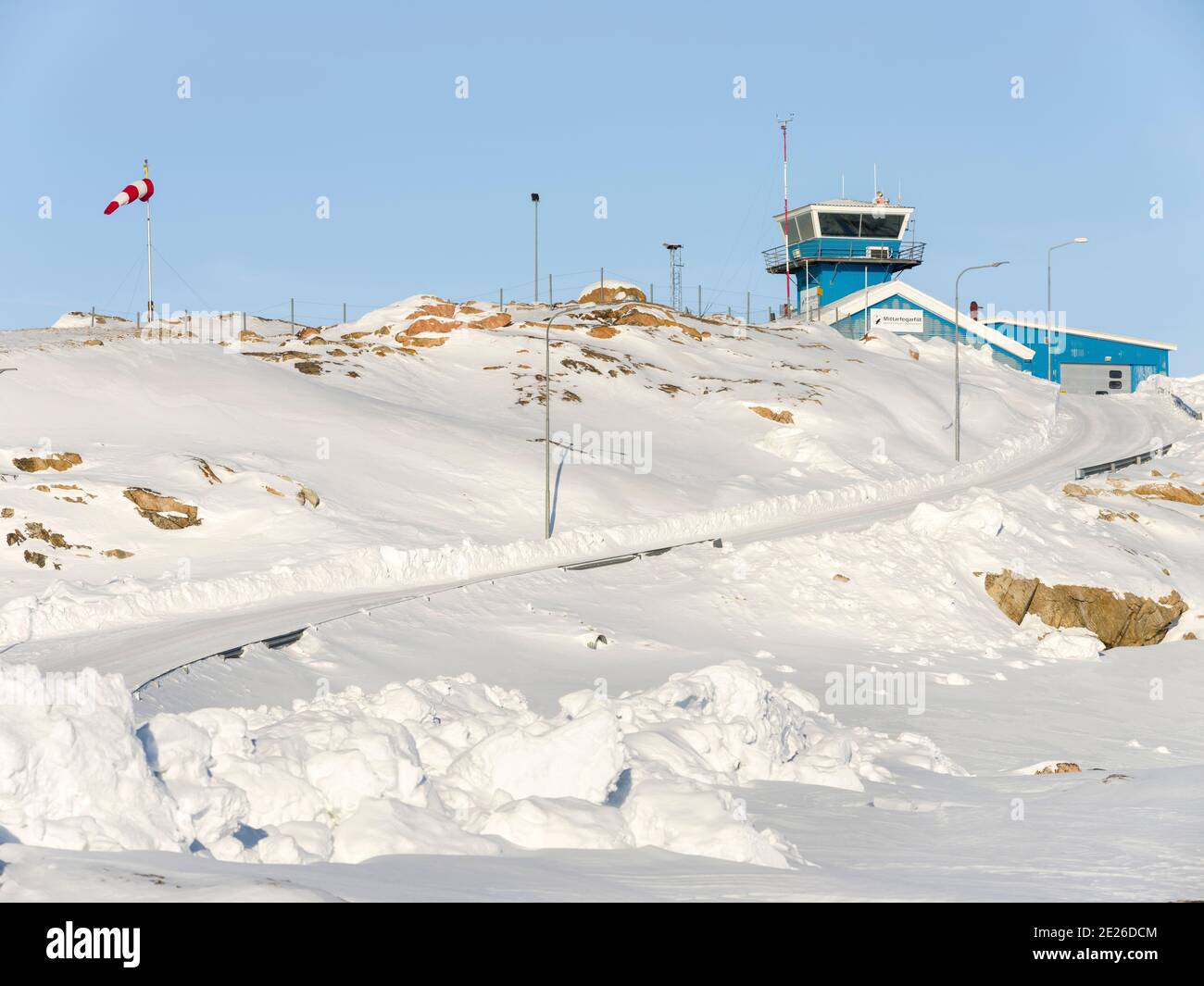 Upernavik airport. Town Upernavik in the north of Greenland at the ...