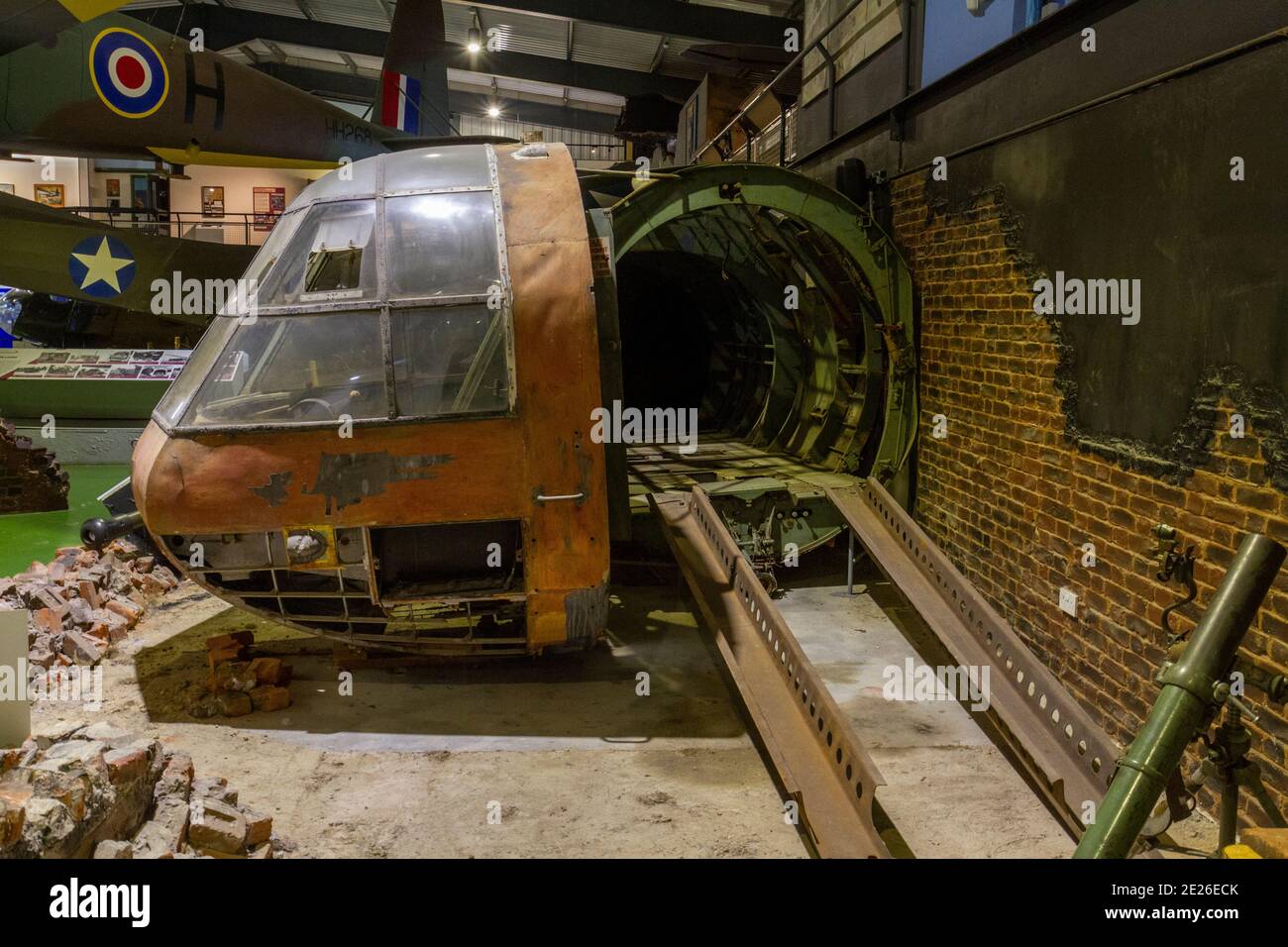 An original Mk II Horsa glider with jeep ramp on display at the Army ...