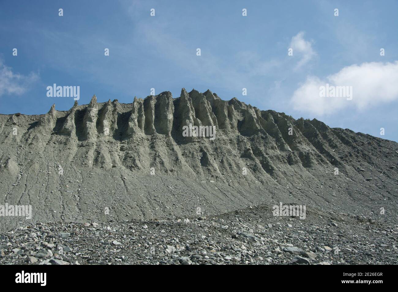 Karge Gletschermoräne im Walliser Turtmanntal Stock Photo - Alamy