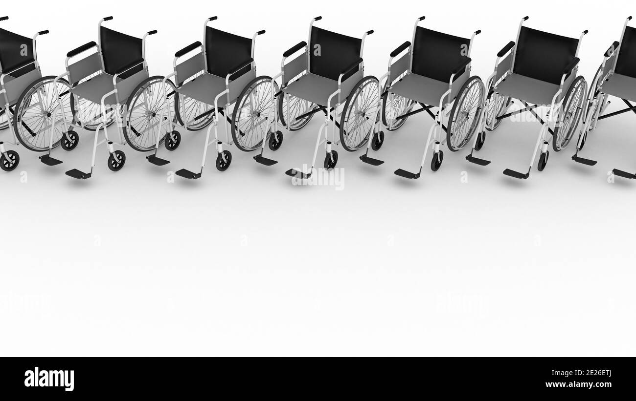 Row of wheelchairs hi-res stock photography and images - Alamy