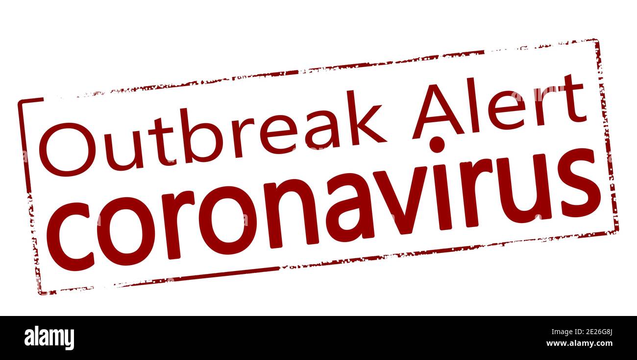 Rubber stamp with text outbreak alert coronavirus inside, vector ...