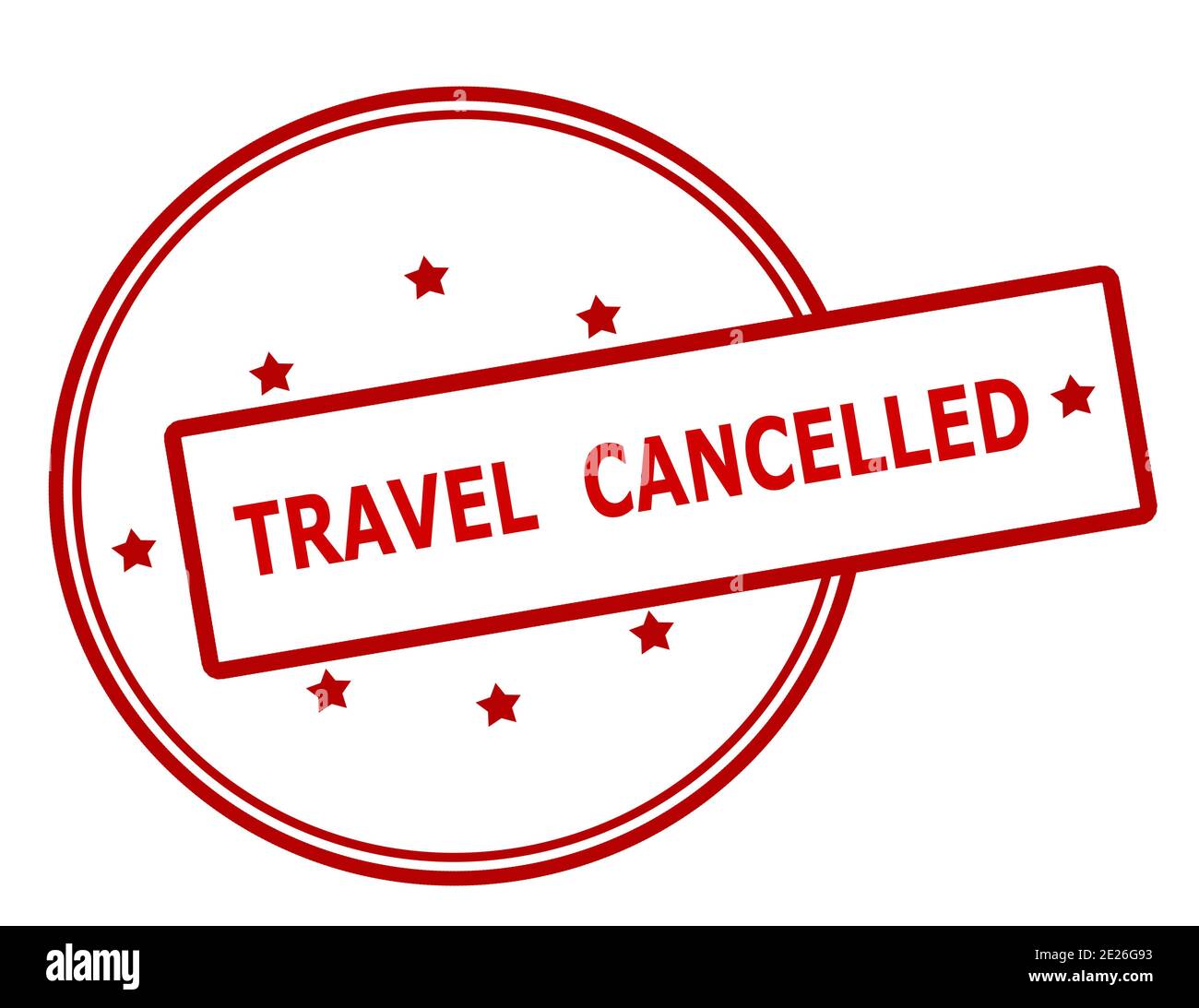 Rubber stamp with text travel cancelled inside, vector illustration ...