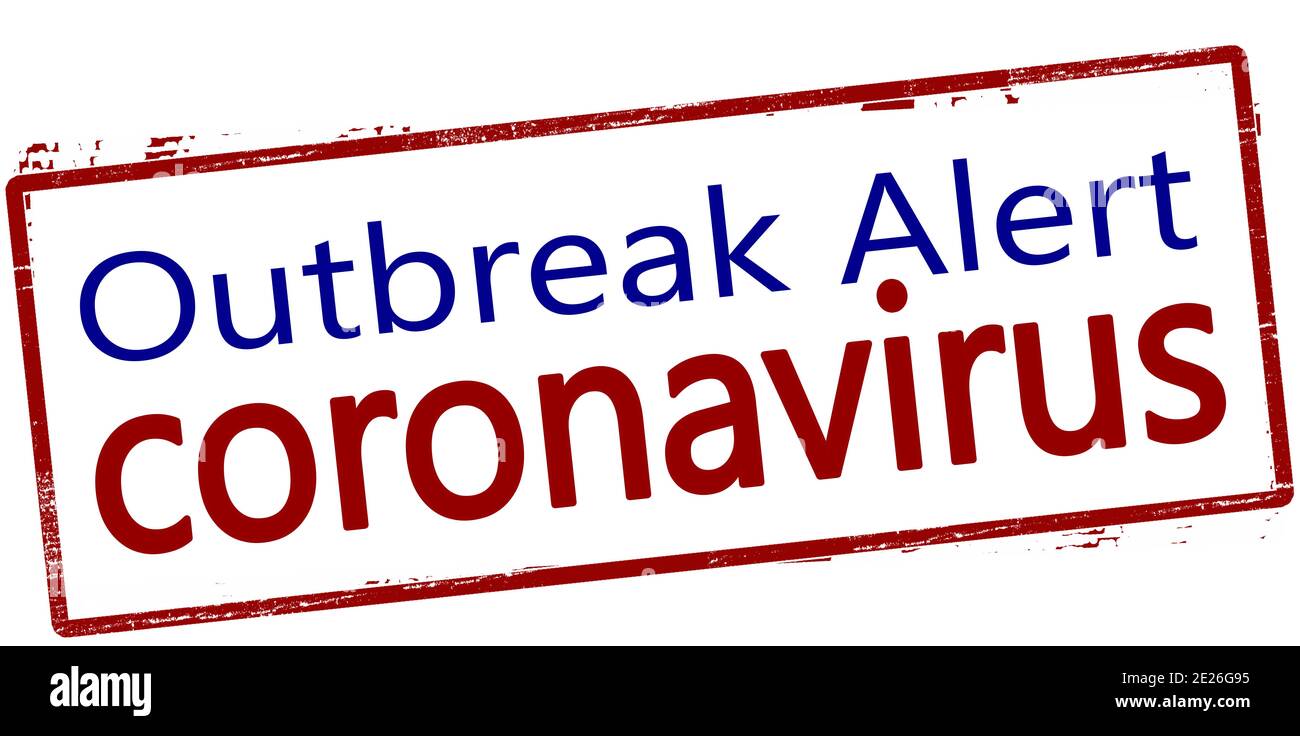 Rubber stamp with text outbreak alert coronavirus inside, vector ...