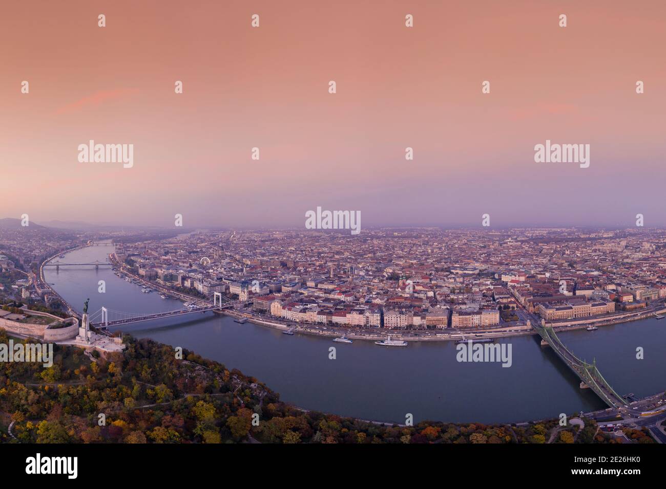 Aerial view of Budapest with beautiful sunrise Stock Photo - Alamy